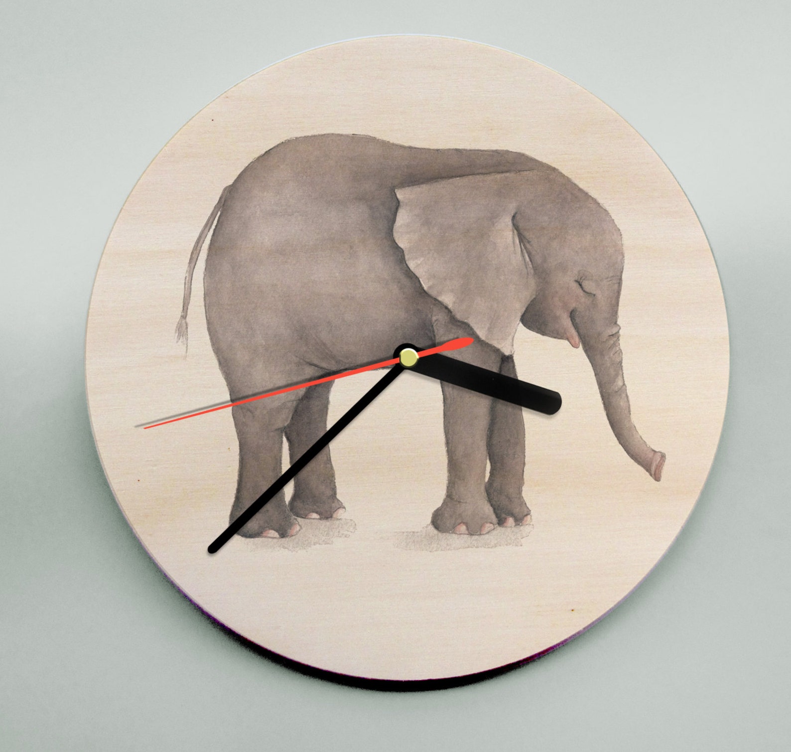 Elephant Clock / Wooden Child's Clock / Unique Clock / Illustrated ...