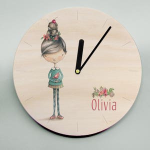 Girls Room Clock / Large Wood Clock / Nursery Wall Clock/ Childs Clock ...