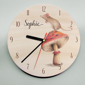 Mouse Clock / Toadstool Clock / Personalised Clock / Unique Clock ...