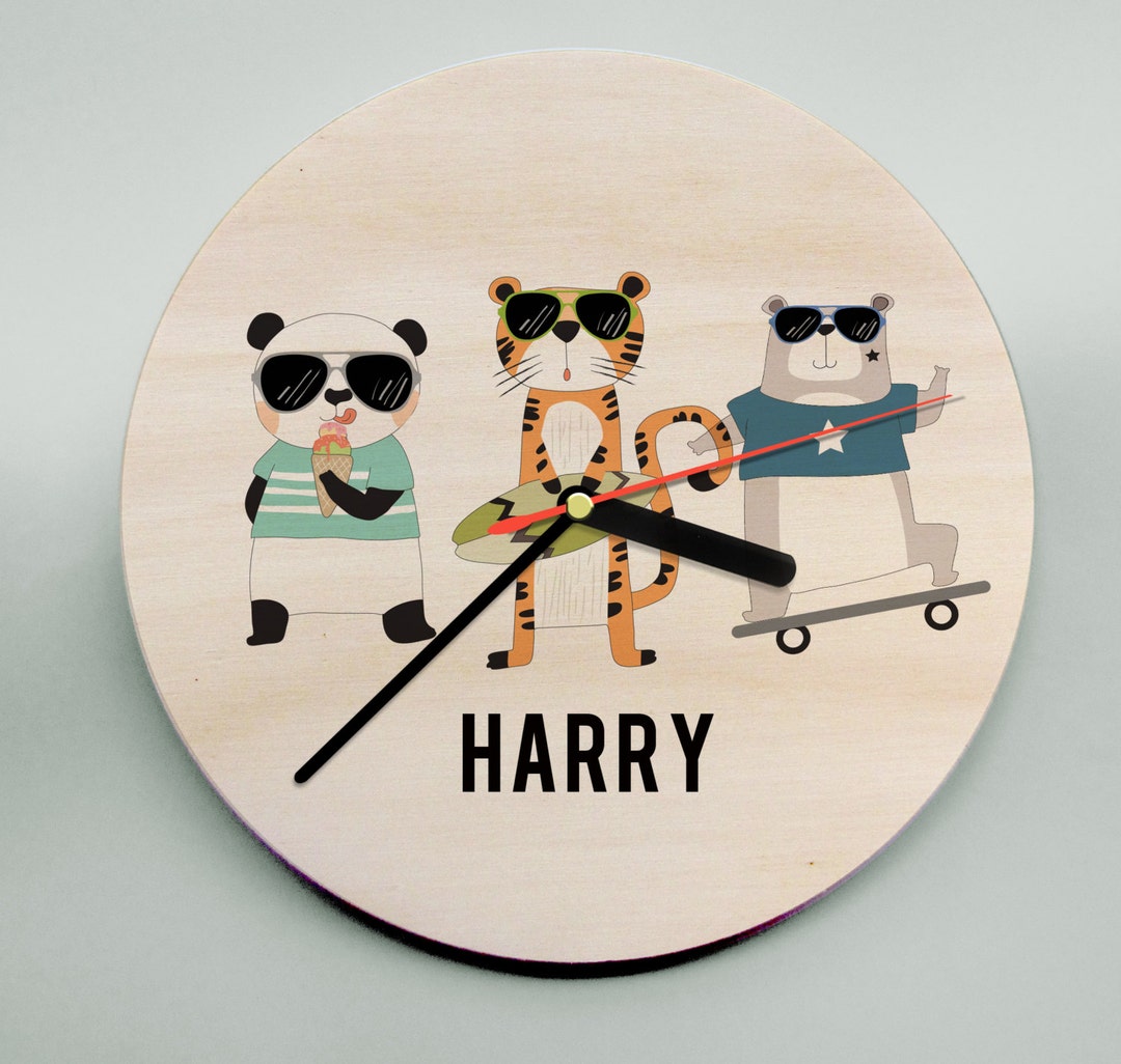 Cool Clock / Unique Boys Clock / Kids Clock / Animal Clock ...