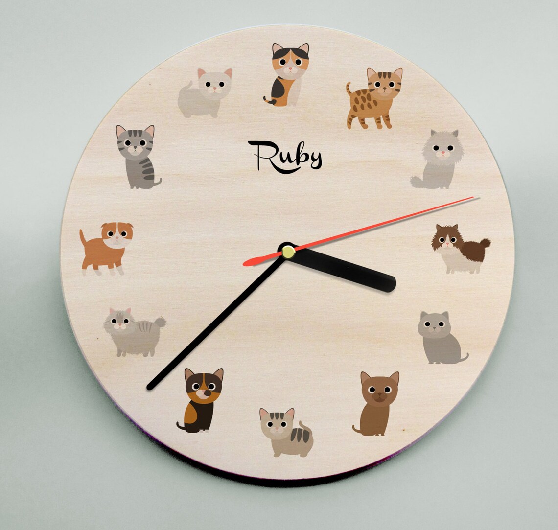 Personalised Clock / Childs Clock / Kids Room Decor / Wooden - Etsy