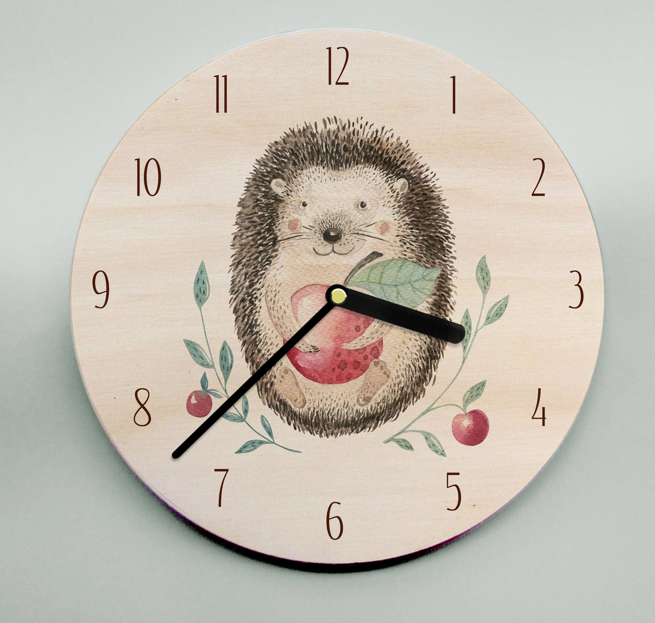Handmade Wooden Clock This Adorable Hedgehog Will Brighten - Etsy Australia