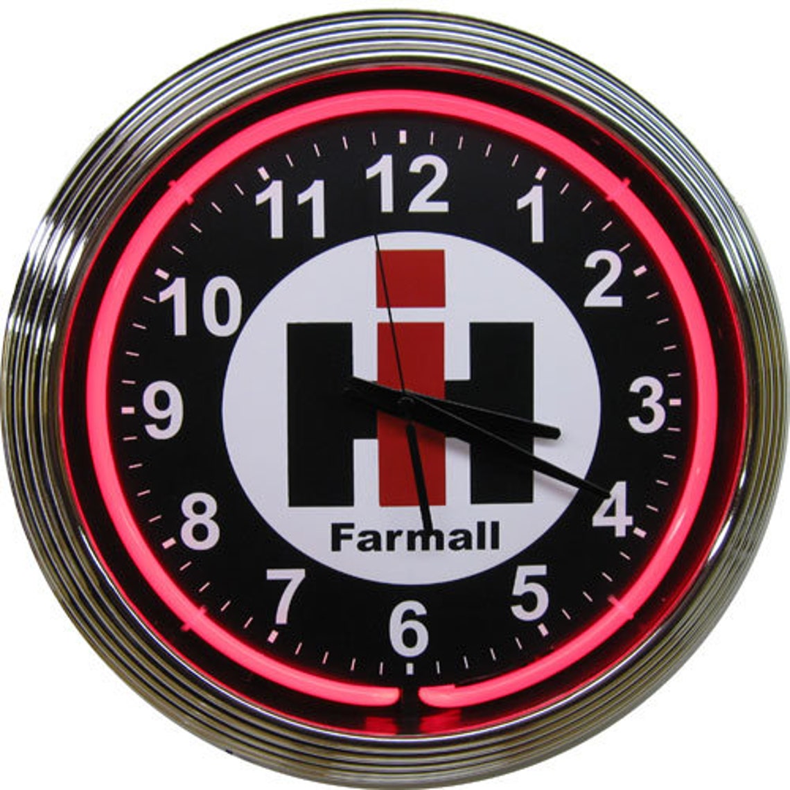 IH Farmall Logo Black Face Red Neon 15 Inch Wall Clock - Etsy