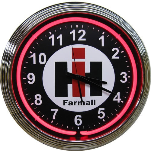 IH Farmall Logo Black Face Red Neon 15 Inch Wall Clock - Etsy