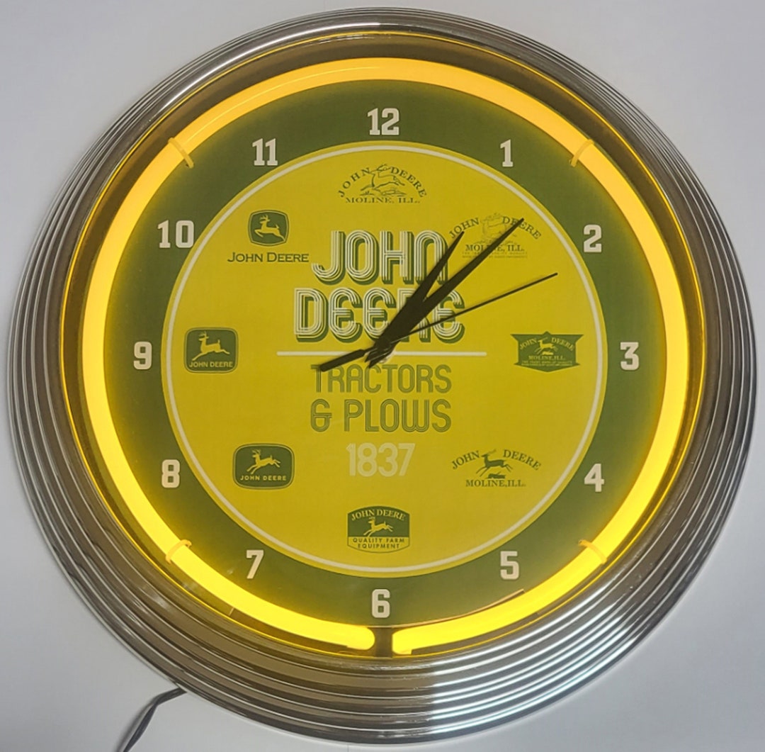 Yellow Neon John Deere Runs Wall Clock 15 Inch - Etsy