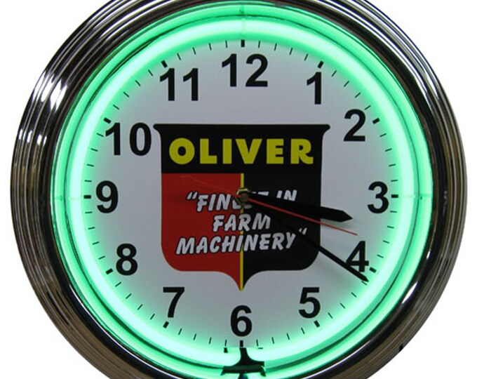 Oliver Tractor Green Neon Wall Clock 15 Inch - Etsy