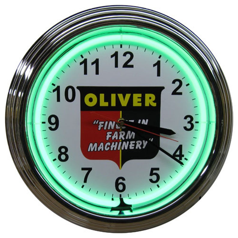 Oliver Tractor Green Neon Wall Clock 15 Inch - Etsy