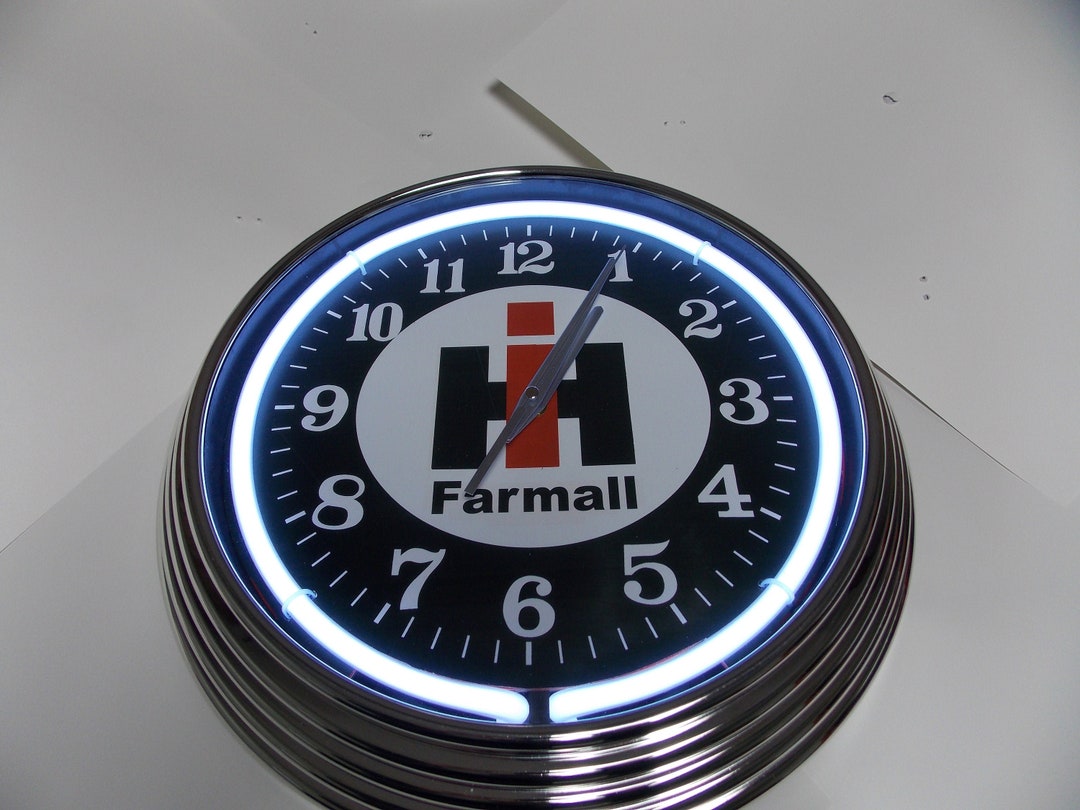 IH Farmall Black Face With White Neon 15 Inch Neon Clcok - Etsy