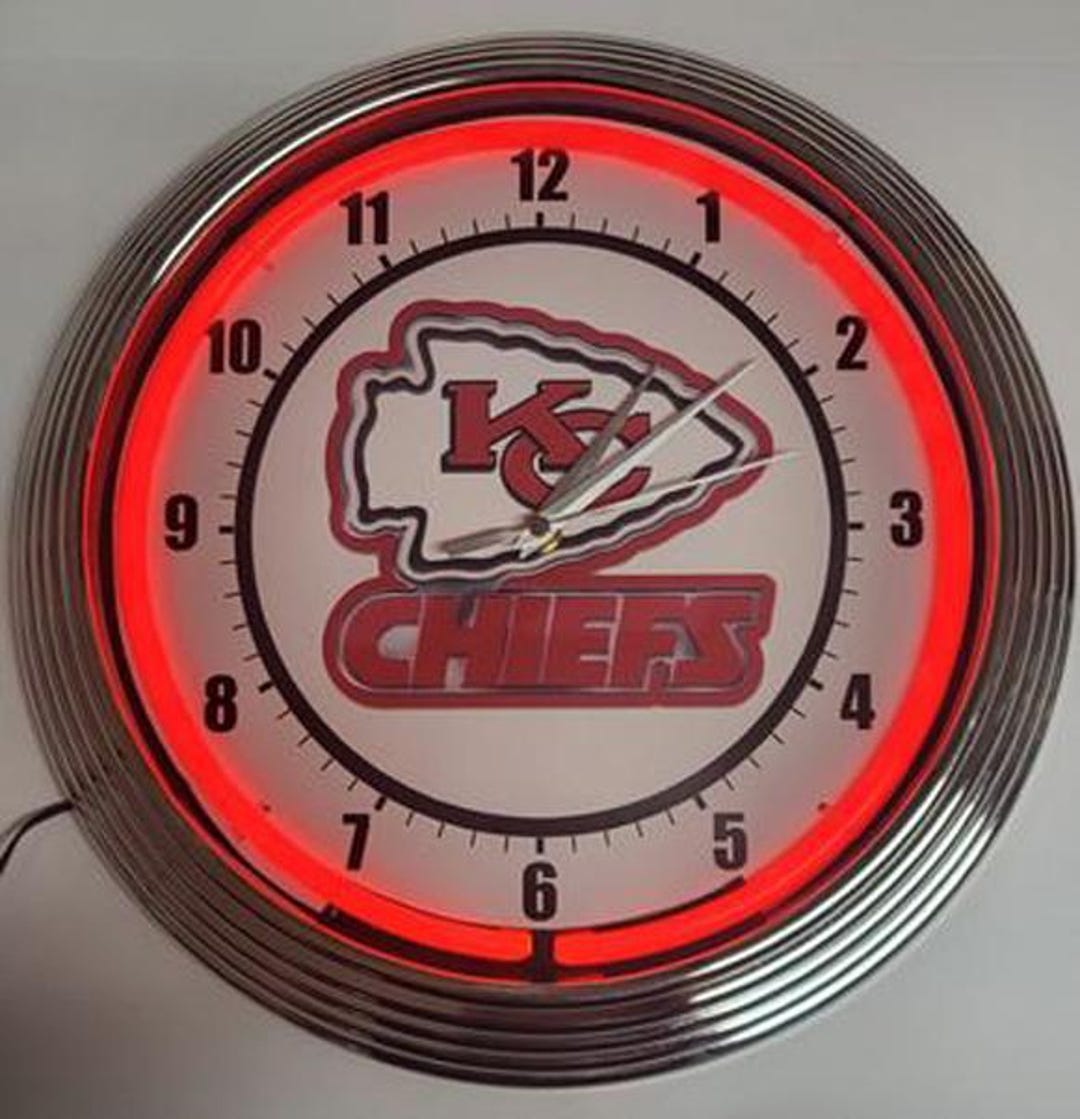 Kansas City Chiefs 15-inch Neon Wall Clock - Etsy
