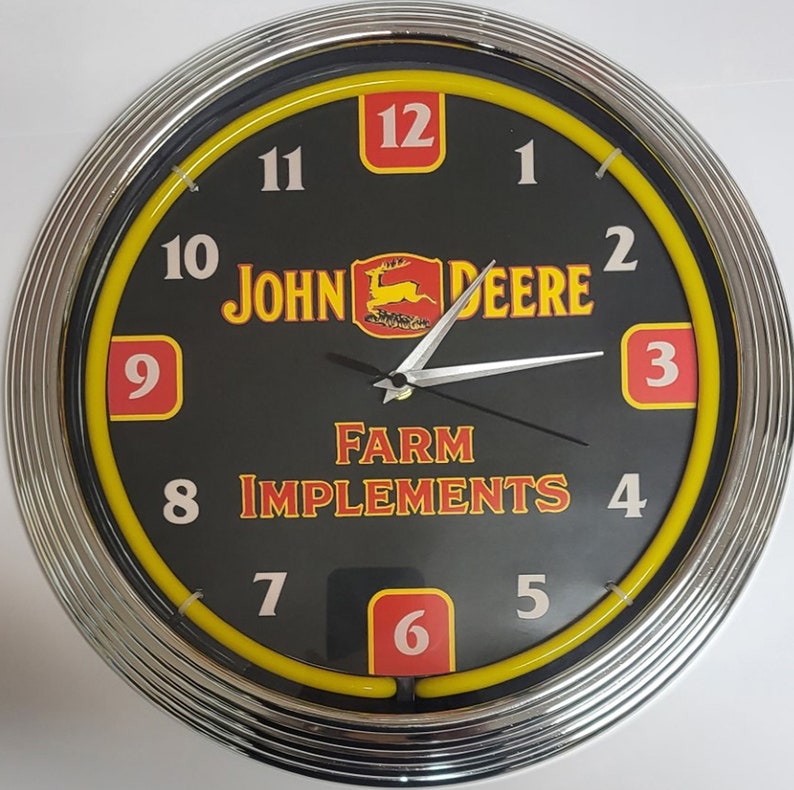 John Deere Farm Implements Neon Wall Clock - Etsy