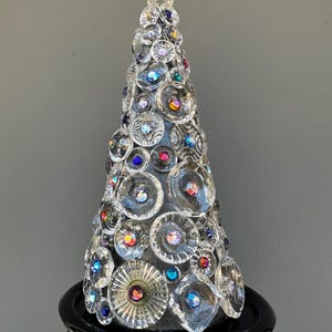 Antique Clear Glass Button and Multi-colored Crystal Holiday Tree - Etsy