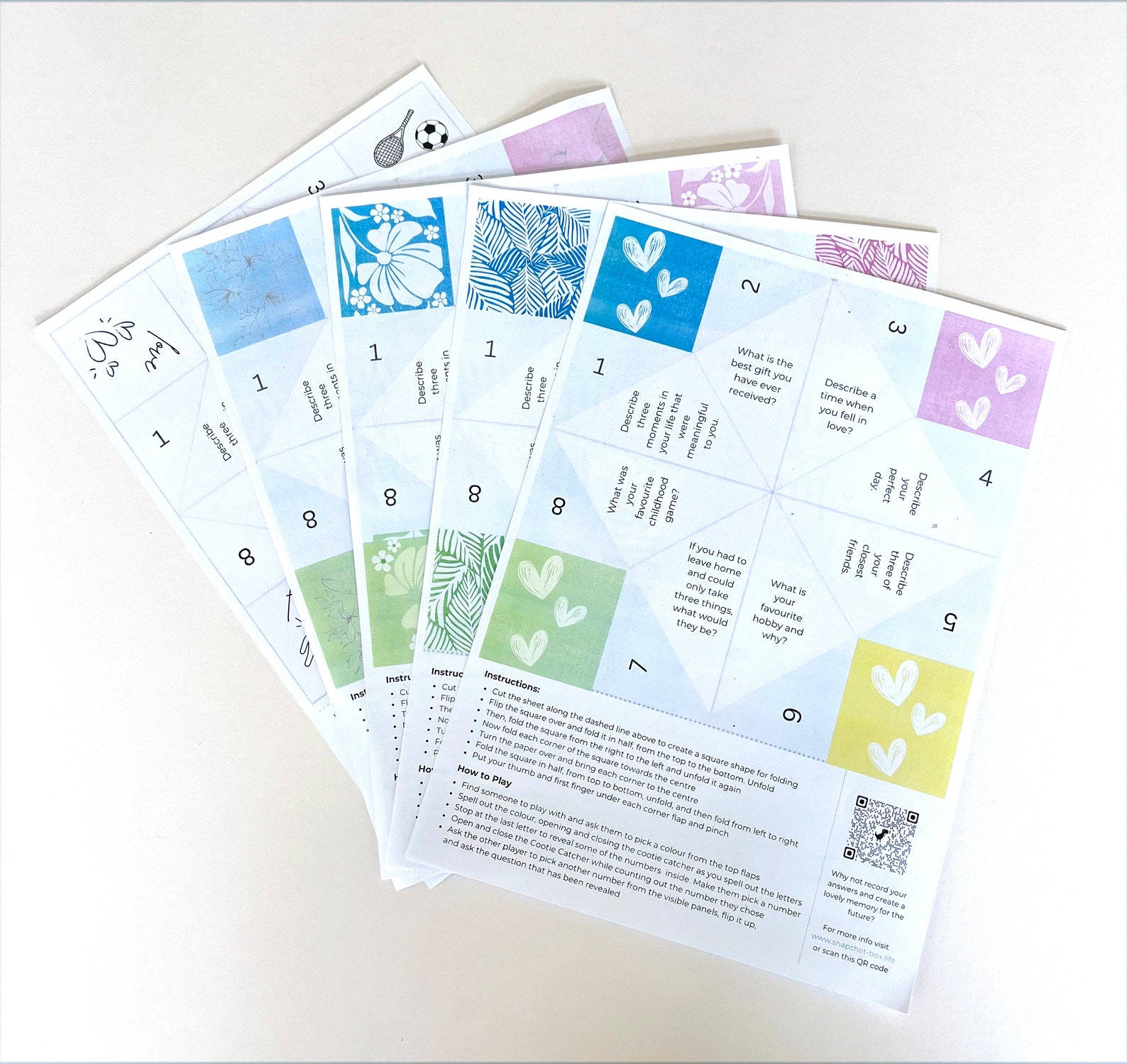 Printable Cootie Catcher Game: Family Life Story Activity (A4 Digital ...