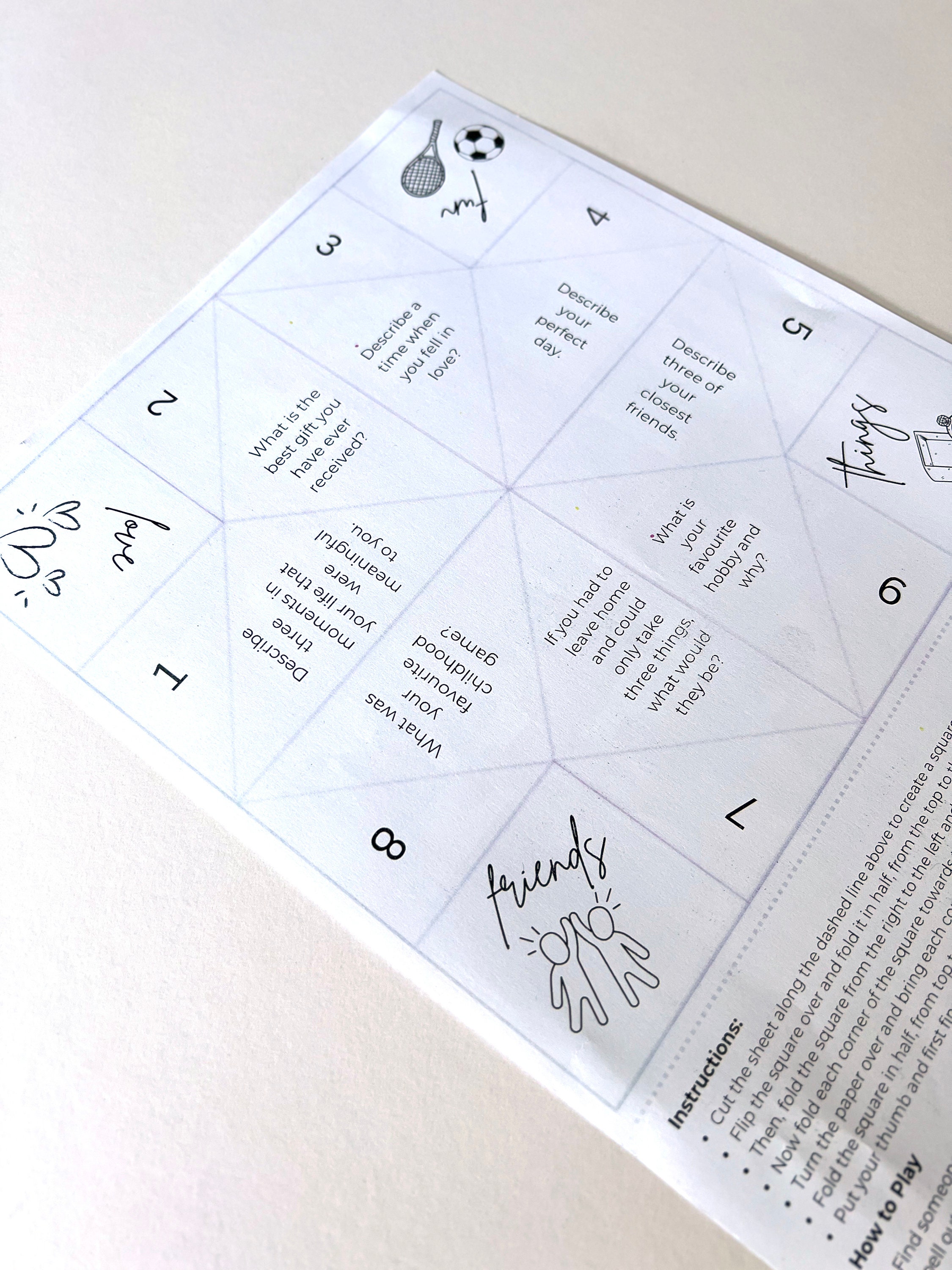 Printable Cootie Catcher Game: Family Life Story Activity (A4 Digital ...
