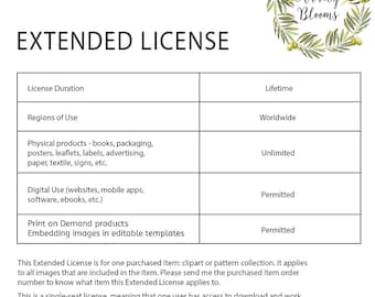 Extended License, Digital Clipart Extended License, Pattern Extended ...