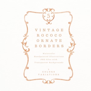 Vintage Rococo Ornate Border Clipart. French Styled Frames With ...