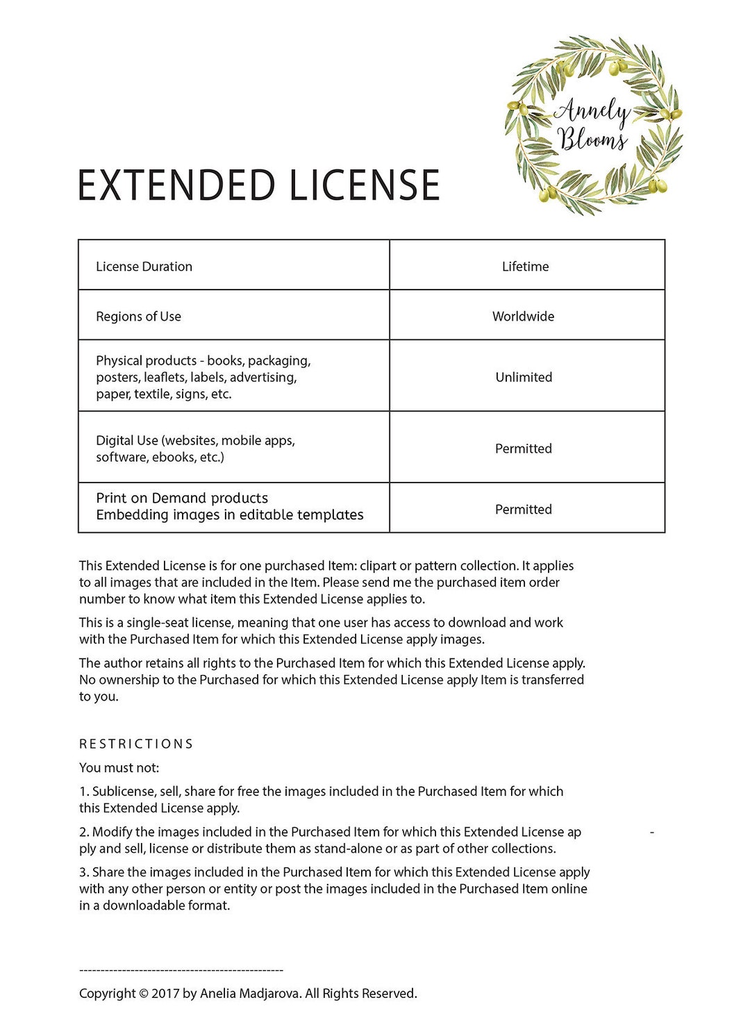 Extended License, Digital Clipart Extended License, Pattern Extended ...