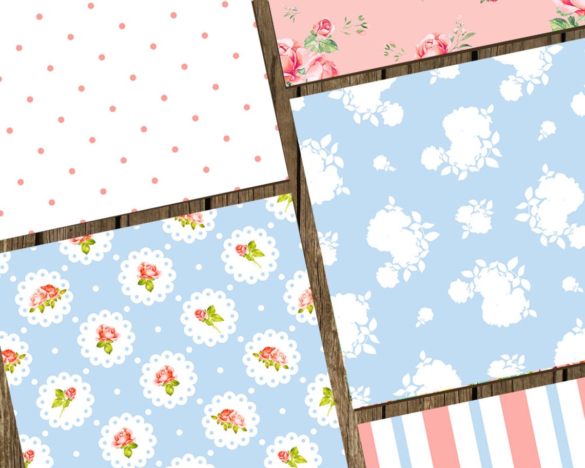 Scrapbooking Digital Paper, Seamless Pattern, Nancy Rose Pattern ...