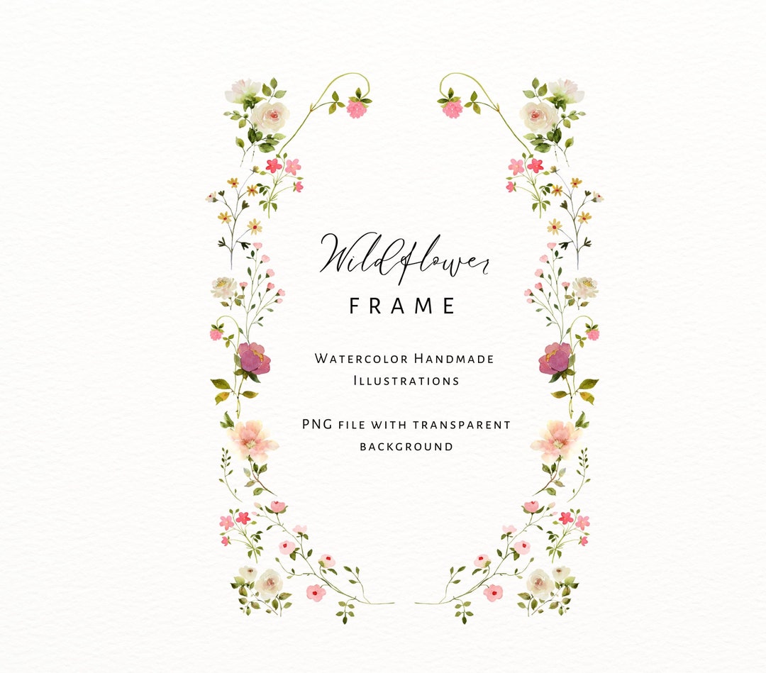 Wildflower Boho Frame. Ornate Floral Frame. Hand-painted Flowers. - Etsy