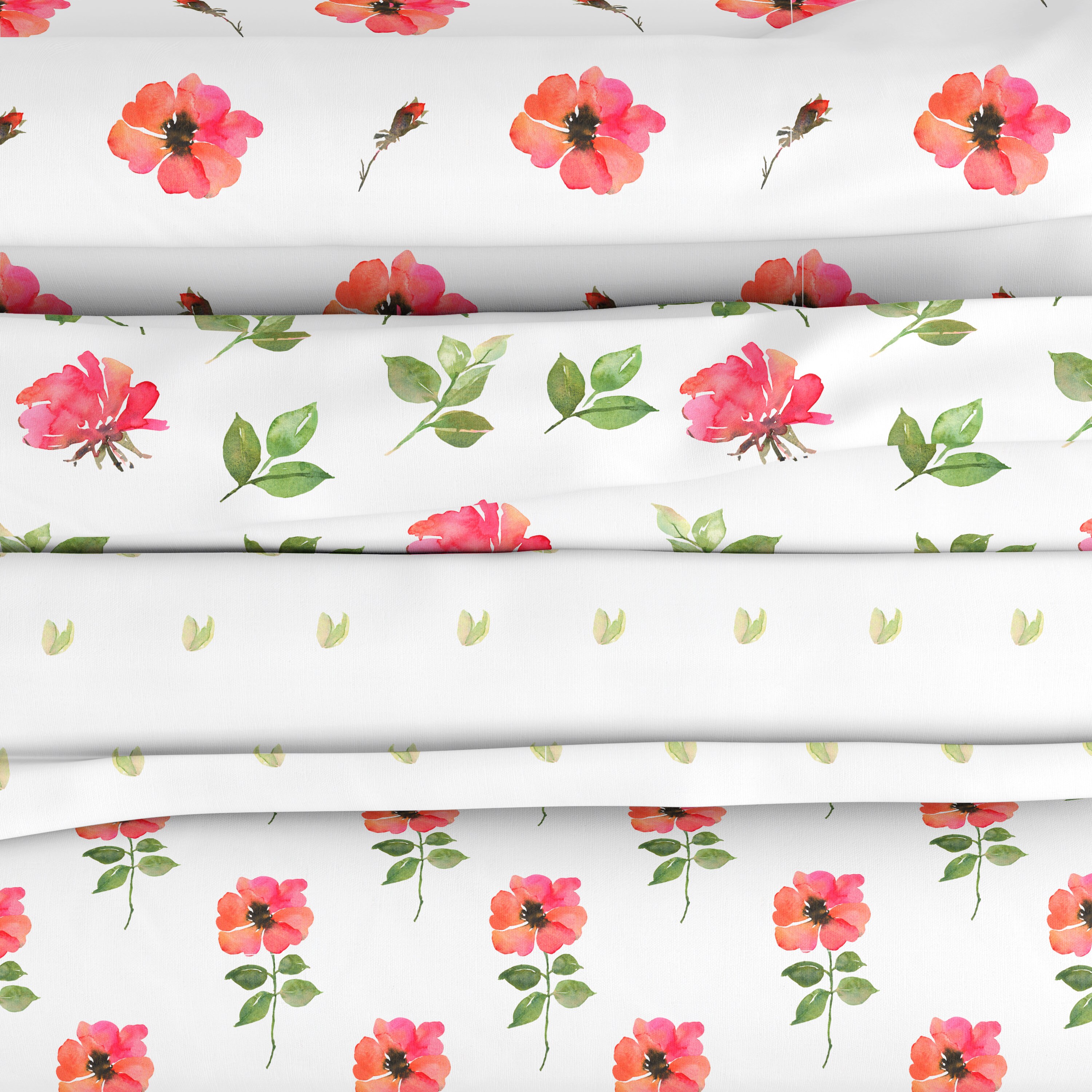 Watercolor flowers seamless patterns Digital Papers set | Etsy