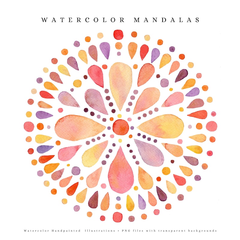 Watercolor Mandala - Etsy