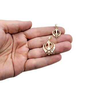 Real 10K Yellow Gold Sikh Khanda Pendant Crossed Swords, Gold Sikhism ...