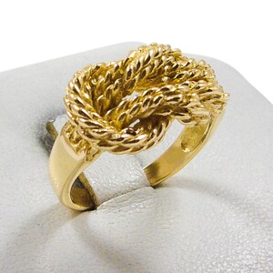 Solid 10K Women's Yellow Gold Ring Love Knot Ring Ring Rope 11mm, Sizes ...