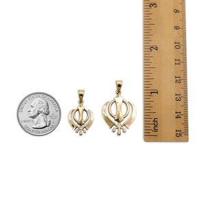 Real 18K Yellow Gold Sikh Khanda Pendant Crossed Swords, Gold Sikhism ...