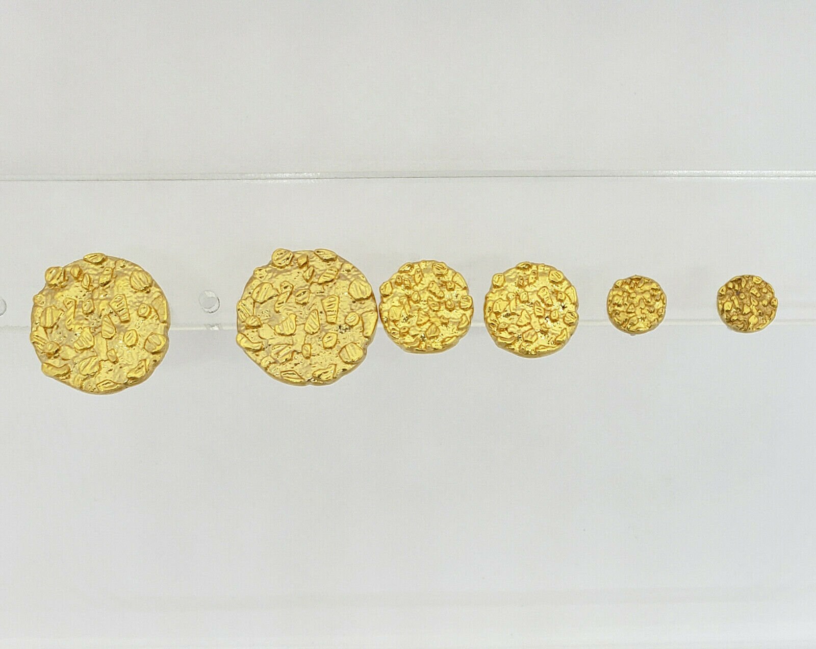 Solid 24K Yellow Gold Round Nugget Earrings All Sizes Small | Etsy