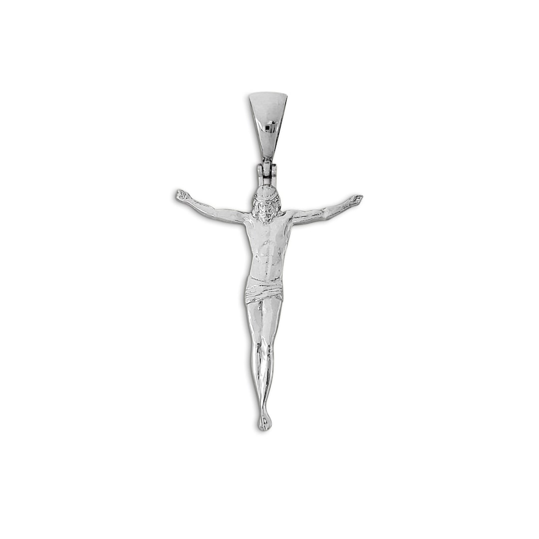 Real 18K White Gold Crucifix Full Body Jesus Crucified Without Cross ...