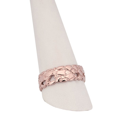 Massives 18K Rose Gold Nugget Band 7 mm Gold Nugget Ring GroBe 5 15 Etsy