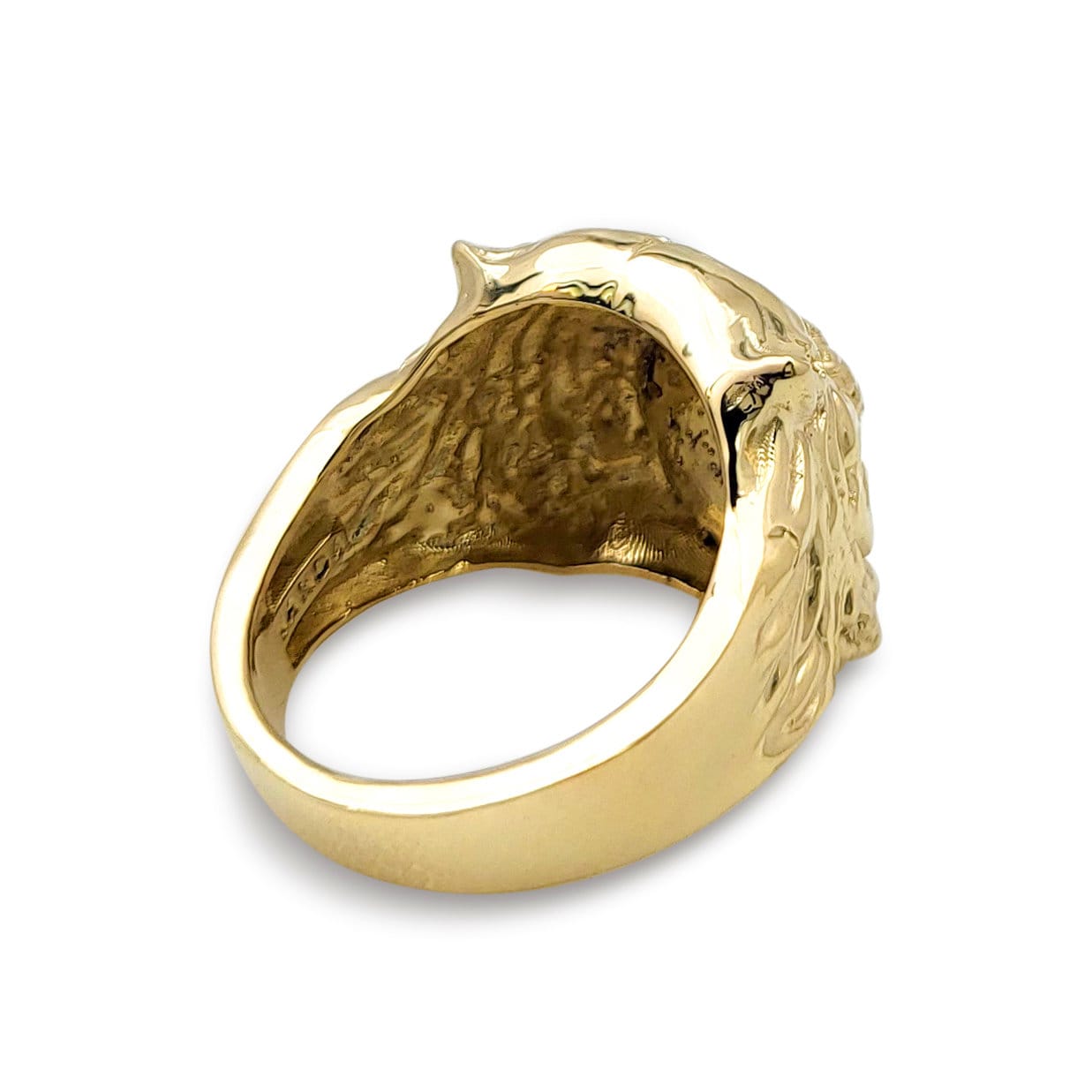 Real 10K Yellow Gold Tiger Ring XXL Heavy Mens Gold Tiger Head Ring ...