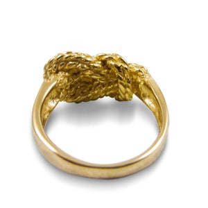 Solid 10K Women's Yellow Gold Ring Love Knot Ring Ring Rope 11mm, Sizes ...