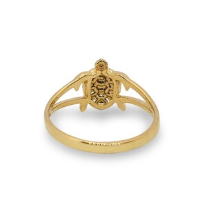 Solid 18K Yellow Gold Turtle Ring for Women, Cute Turtle Ring, Elegant ...