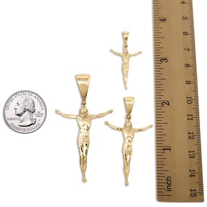 Real 18K Yellow Gold Crucifix Full Body Jesus Crucified Without Cross ...