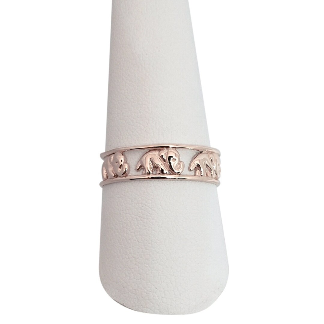 Solid 10K Rose Gold Elephant Ring Elephant Jewelry 6mm Size 3 12, Lucky ...