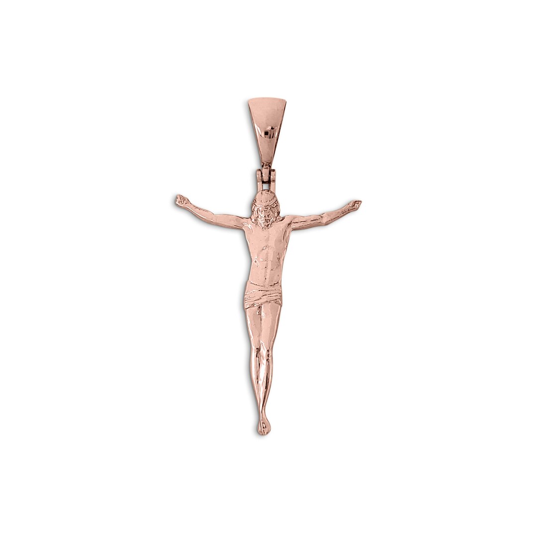 Real 10K Rose Gold Crucifix Full Body Jesus Crucified Without Cross ...
