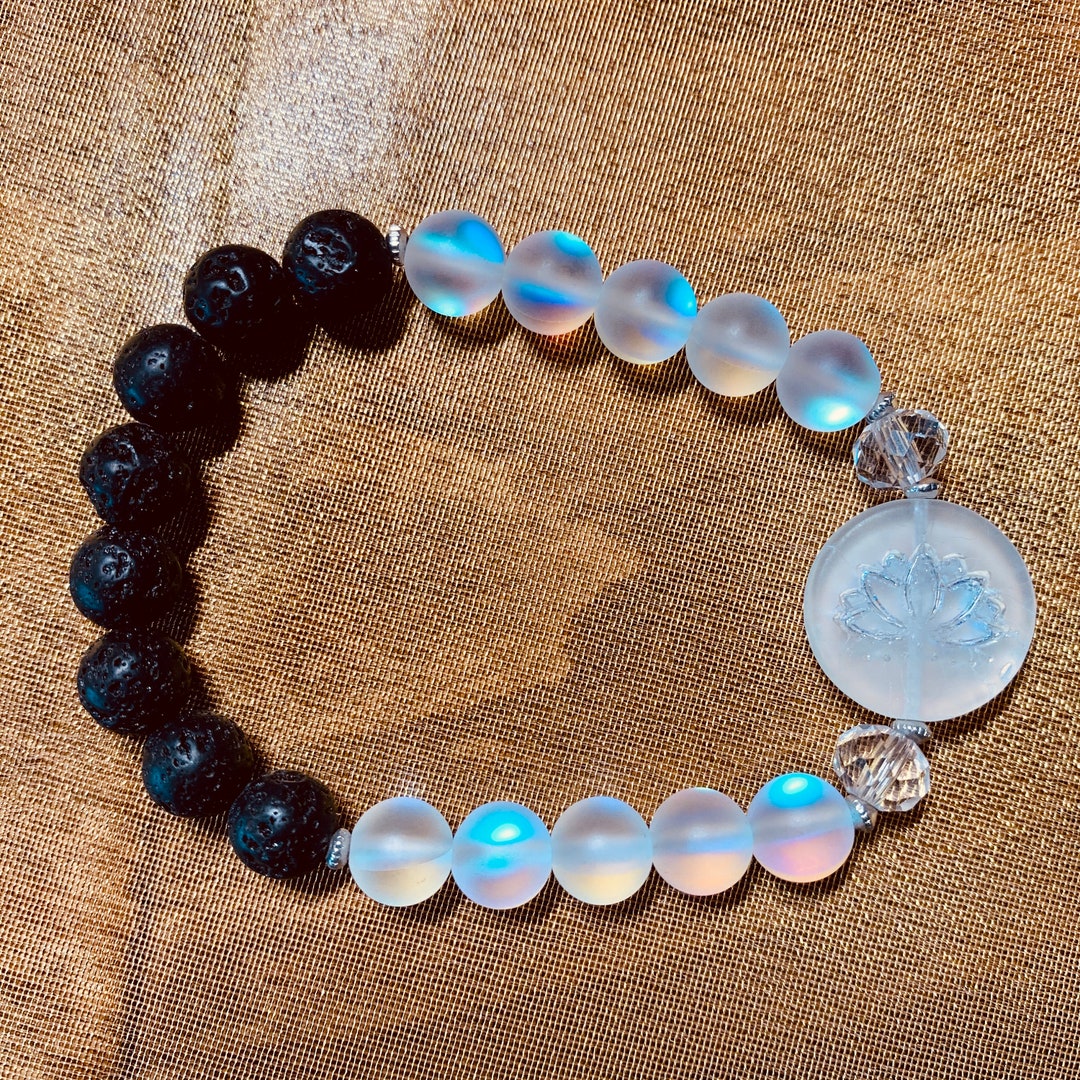 Hologram Quartz With Lotus Diffuser Bracelet - Etsy