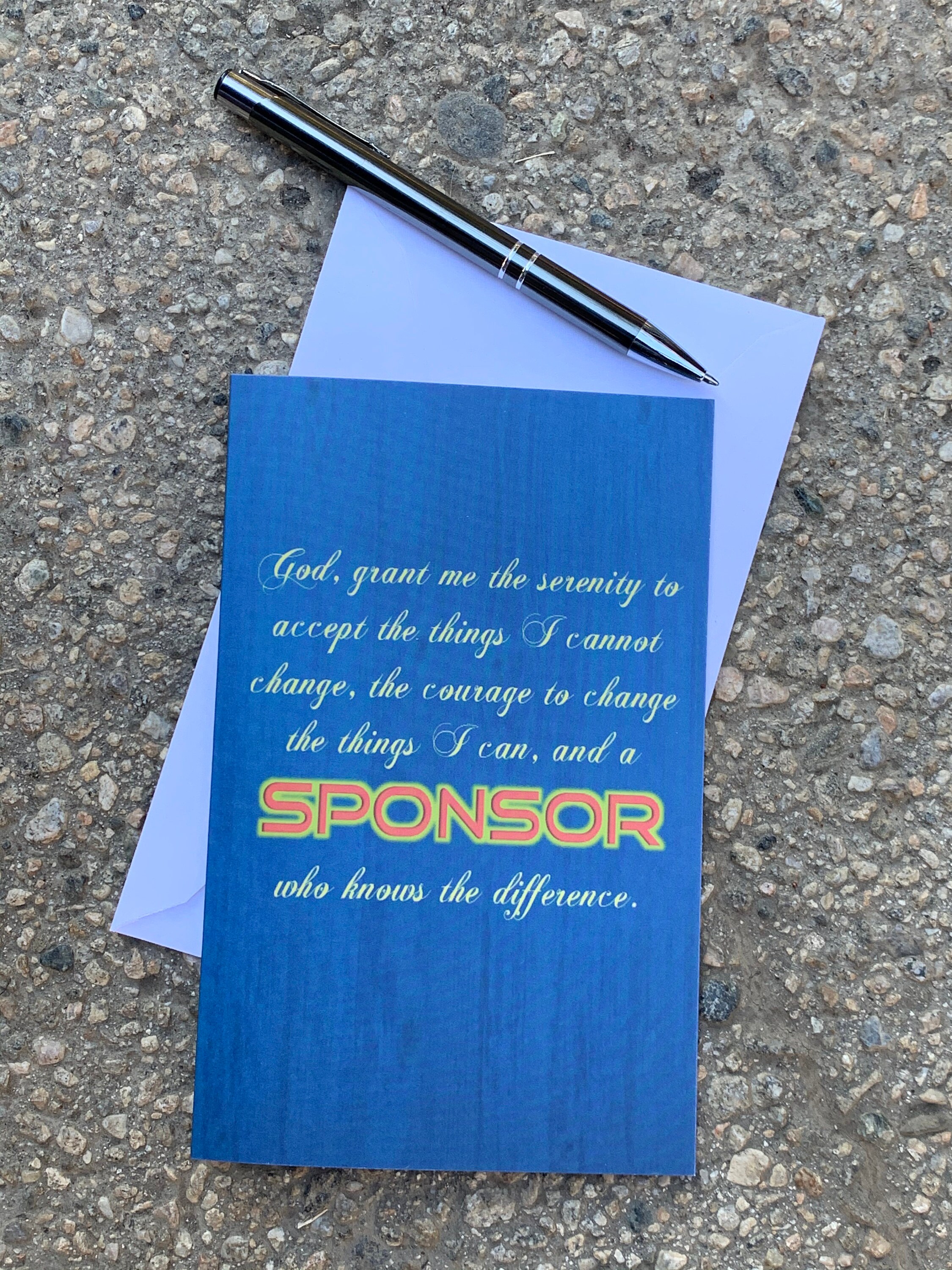SPONSOR: Funny Sobriety Card, Serenity Prayer, Sponsee, Funny ...