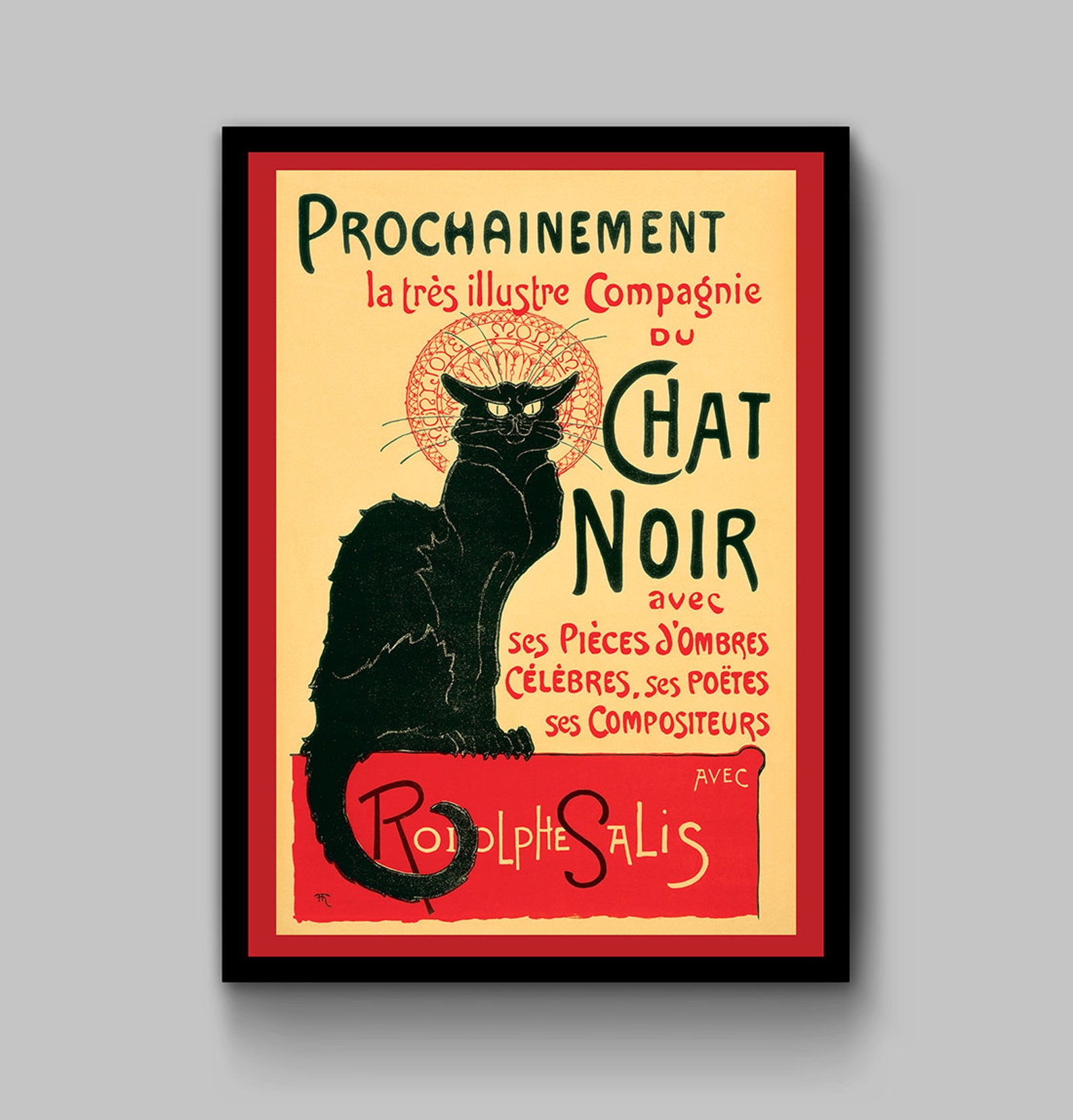 Vintage French Art, Art Nouveau, Vintage French Ad Poster, Le Chat Noir ...