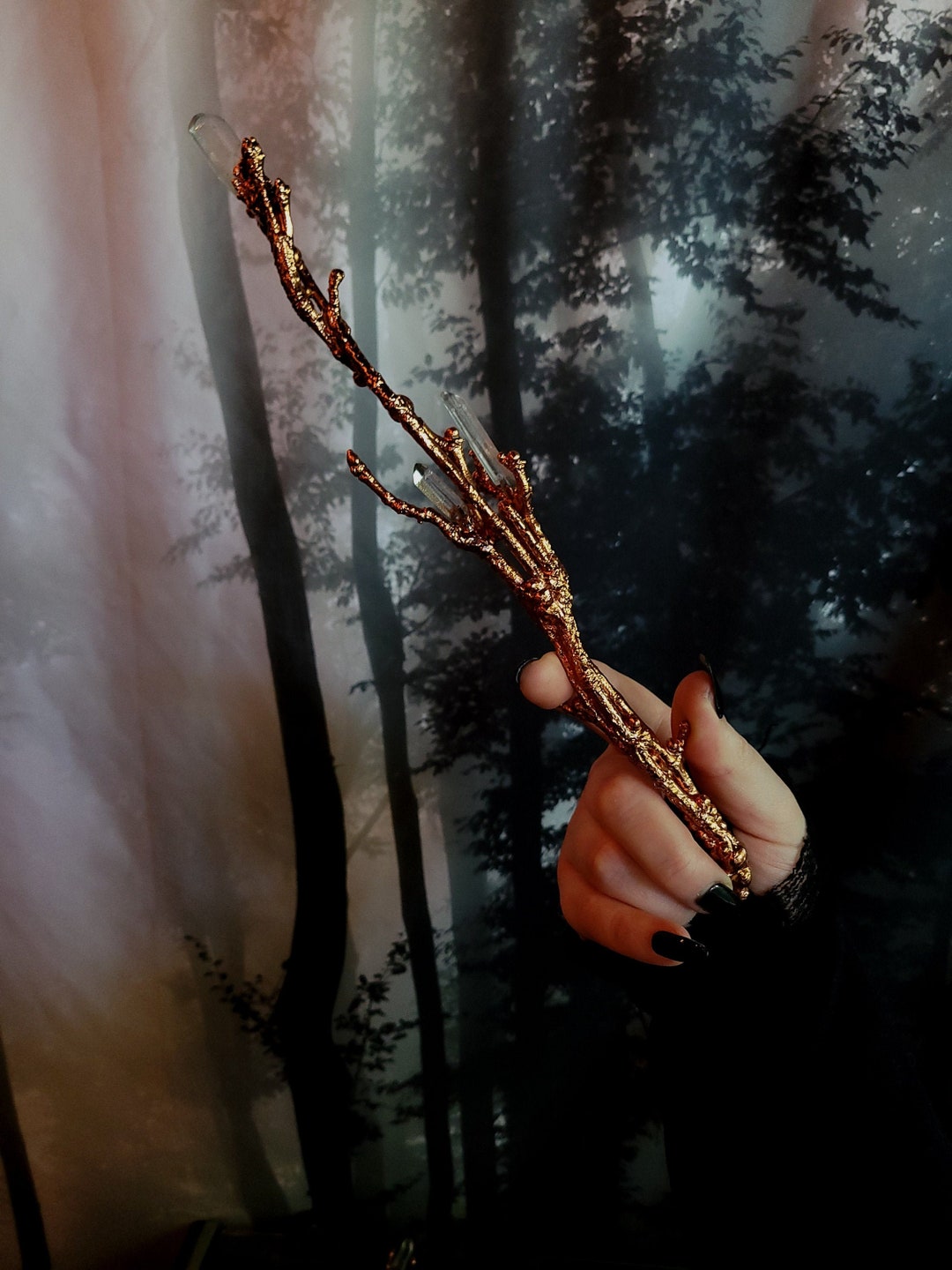 Enchanted Forest Magic Wand Tree Branch Crystal Witch Witchy Altar ...