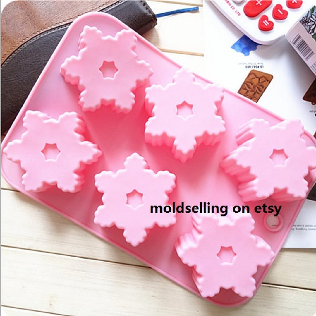 6-snowflake Cake Mold Soap Mold Silicone Mold Soap Mould Biscuit Mold ...
