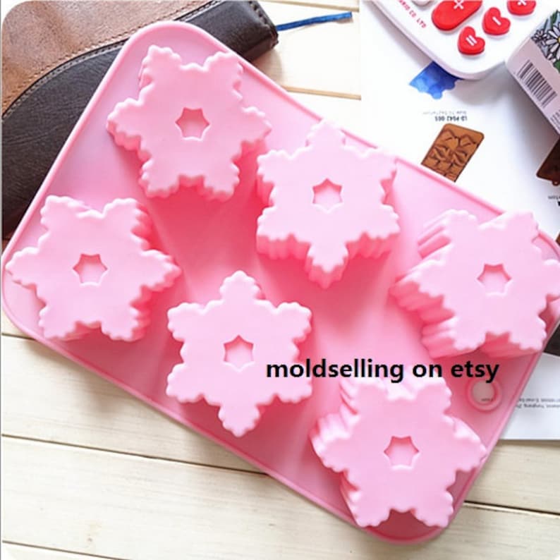 6-snowflake Cake Mold Soap Mold Silicone Mold Soap Mould - Etsy