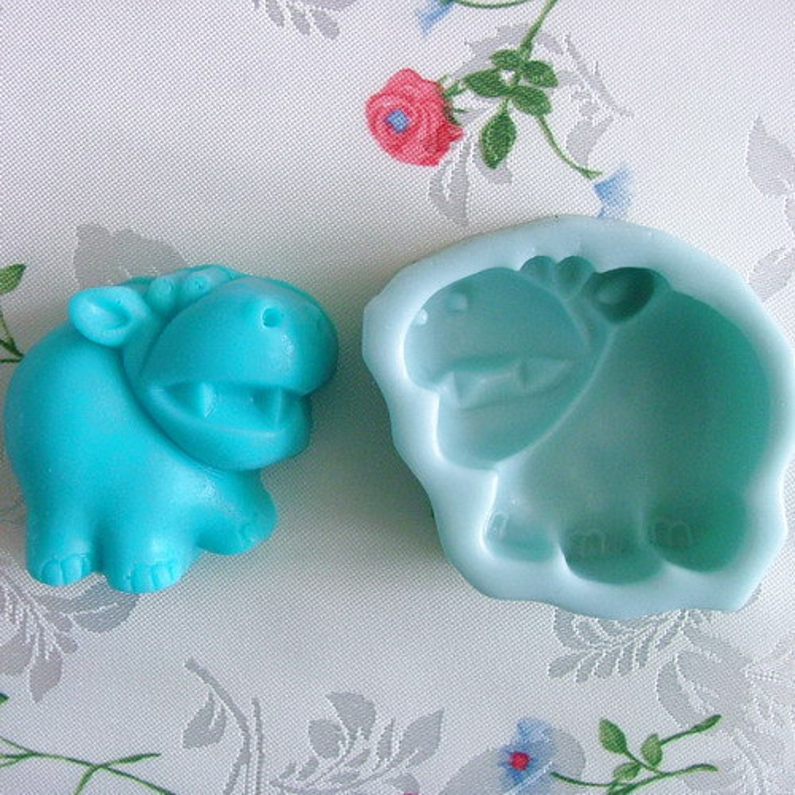 Hippo Soap Mold Flexible Silicone Mold Candy Chocolate Mold Polymer ...