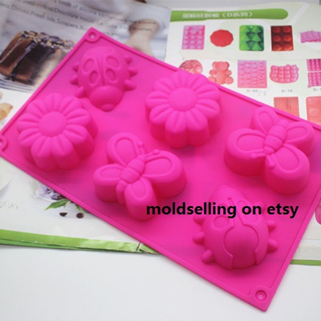 Insect Flower Butterfly Cake Mold Soap Mold Silicone Mold Soap Mould ...