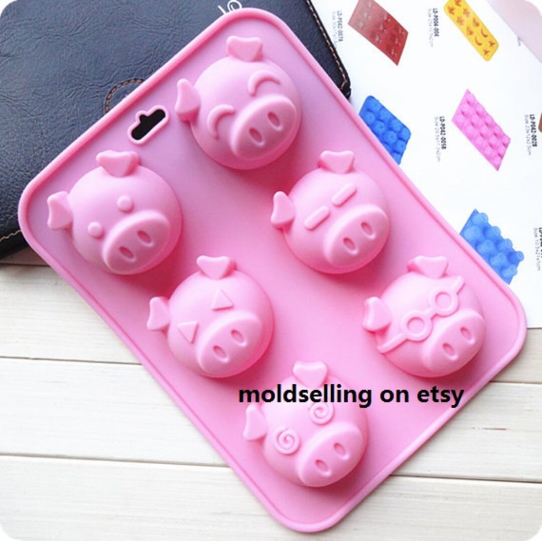 Lovely Pig Animal Cake Mold Soap Mold Silicone Mold Soap Mould Biscuit ...