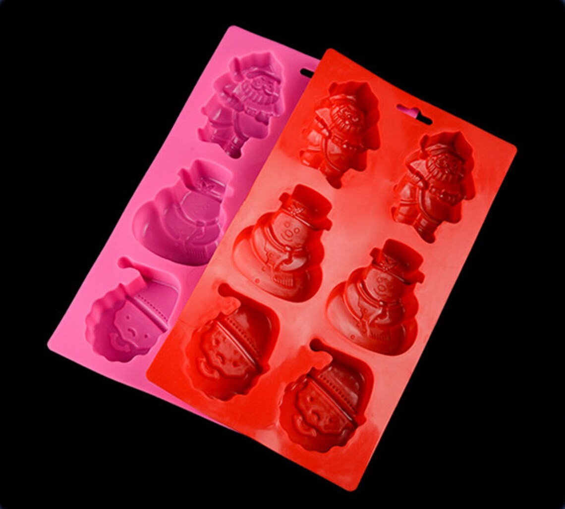 Santa Claus Snowman Christmas Cake Mold Soap Mold Silicone - Etsy