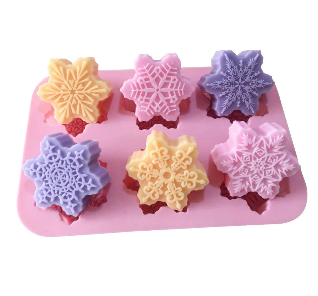 Newest Snowflake Cake Mold Soap Mold Silicone Mold Soap Mould Biscuit ...