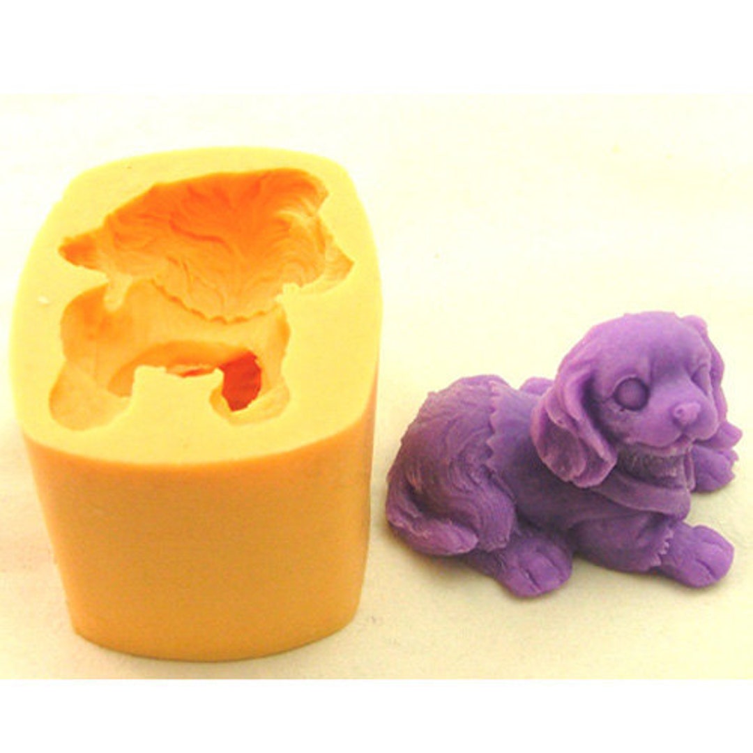3D Lovely Dog Soap Mold Flexible Silicone Mold Candy Chocolate Mold ...