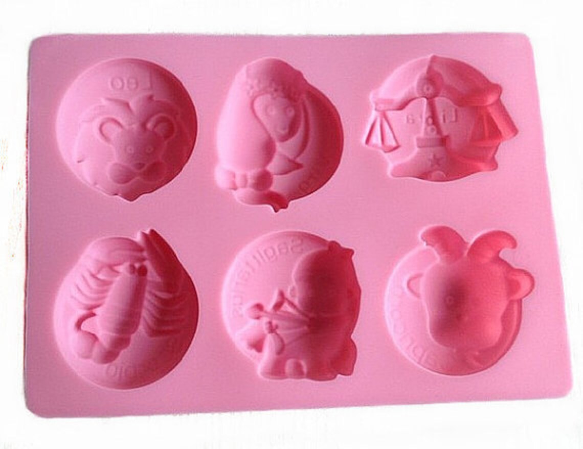 2PCS/SET Zodiac Animal Cake Mold Soap Mold Silicone Mold Soap Mould ...
