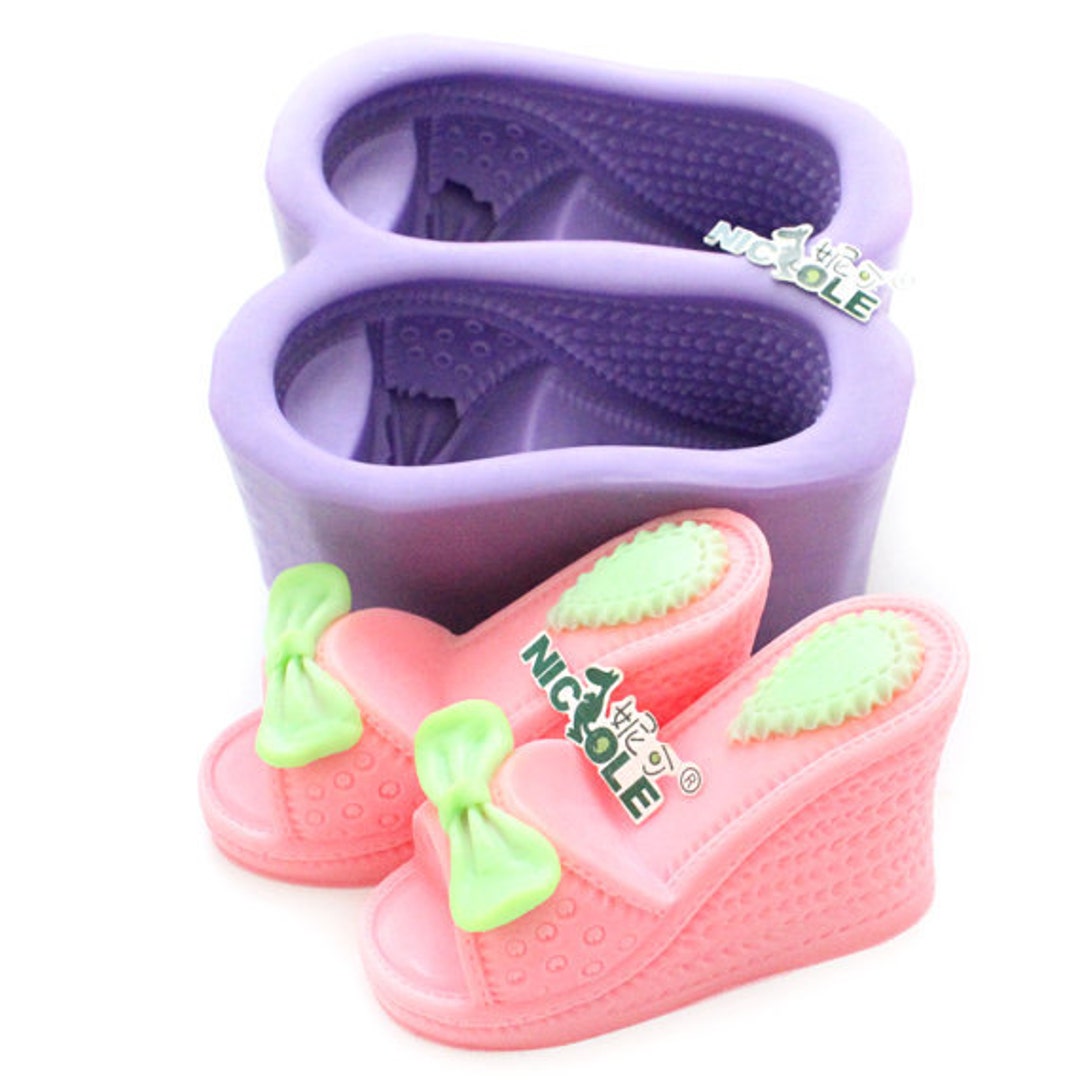 Lady Slipper Shoes Soap Mold Flexible Silicone Mold Candy Chocolate ...